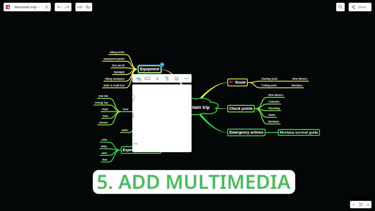 Create a free mind map quickly and easily using Mindomo