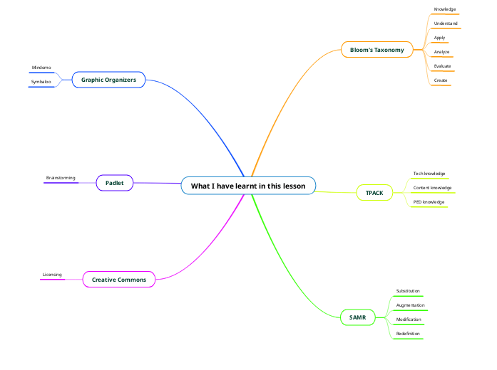 What I have learnt in this lesson - Mind Map