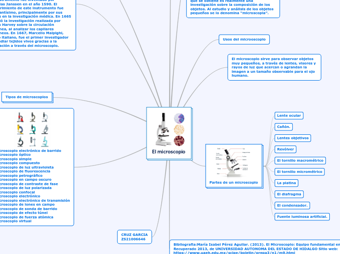 El microscopio - Mind Map