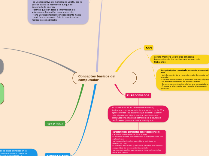 Conceptos básicos del computador - Mind Map