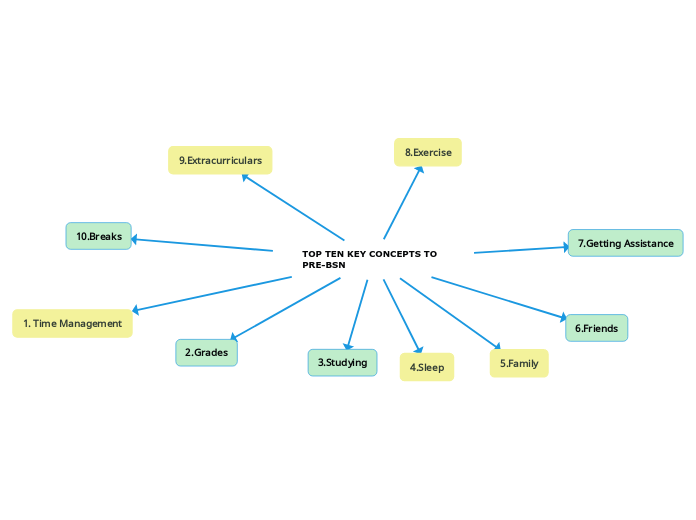 TOP TEN KEY CONCEPTS TO PRE-BSN - Mind Map