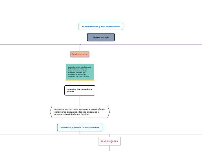 El adolescente y sus dimensiones - Mind Map