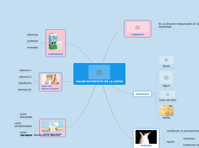 VALOR NUTRITIVO DE LA LECHE - Mind Map