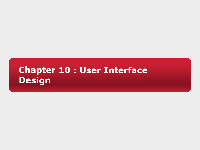 Chapter 10 : User Interface Design - Mind Map