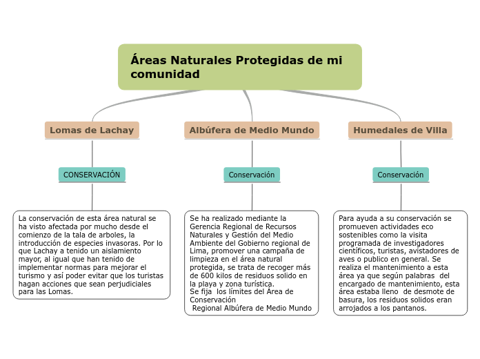 Áreas Naturales Protegidas de mi comunidad - Mind Map