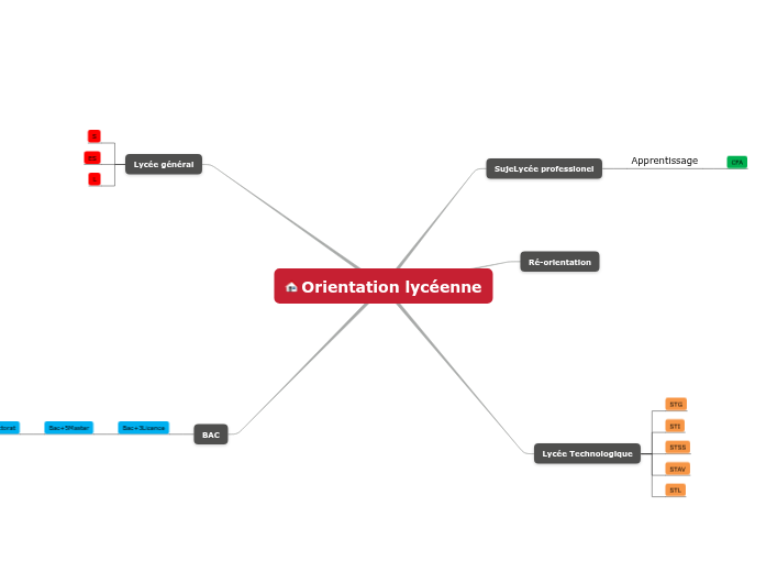Orientation lycéenne - Carte Mentale