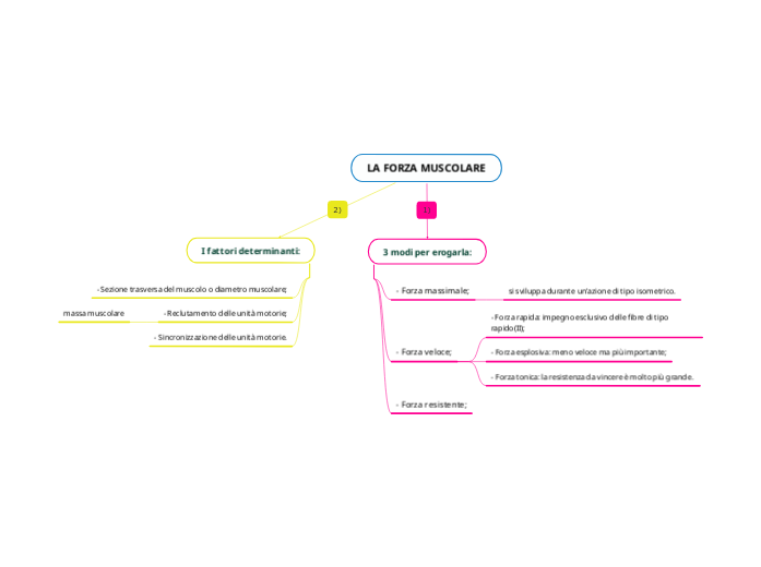 LA FORZA MUSCOLARE - Mind Map