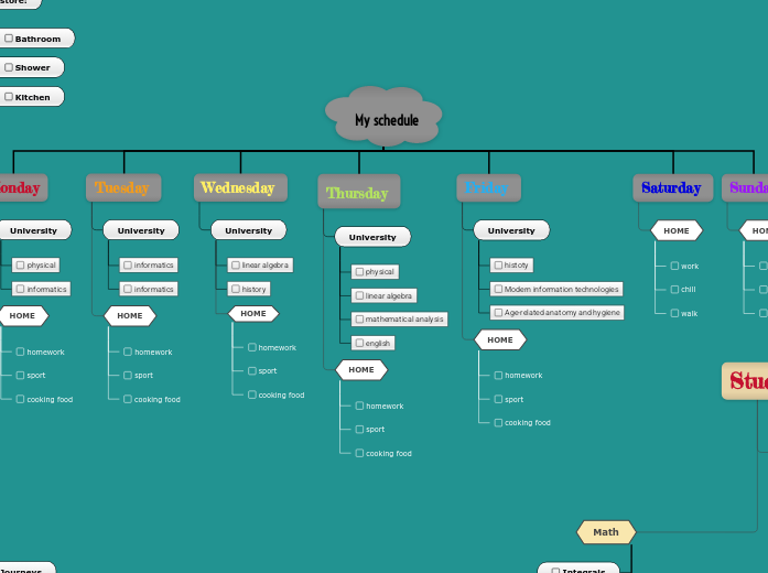 My schedule - Mind Map