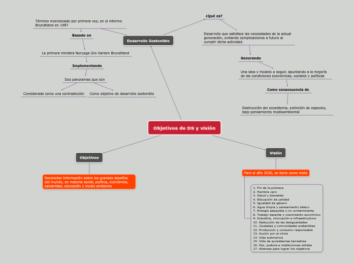Objetivos de DS y visión - Mind Map