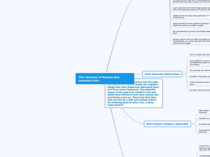 The Journey of Monica Rae Houston/Carr - Mind Map