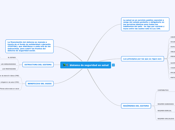 Sistema de seguridad en salud - Mind Map