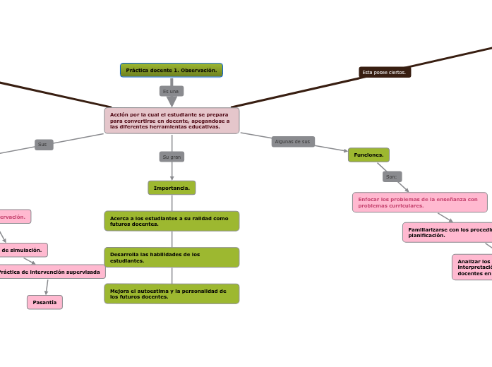 Práctica docente 1. Observación. - Mind Map