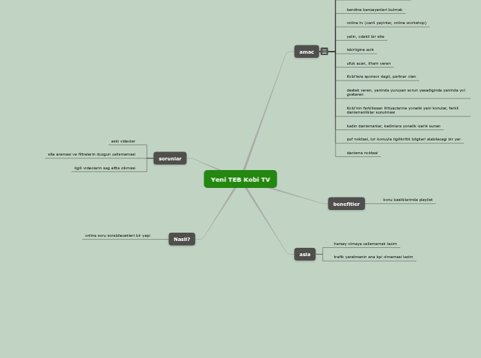 Yeni TEB Kobi TV - Mind Map