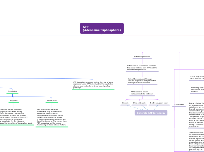 ATP(Adenosine triphosphate) - Mind Map