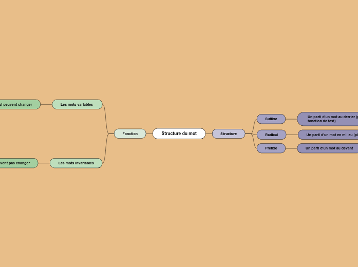 Structure du mot - Mind Map