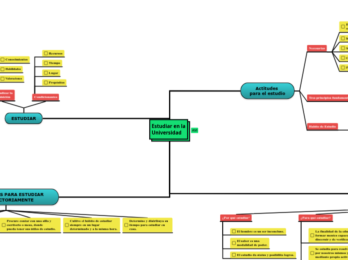 Estudiar en la Universidad - Mind Map