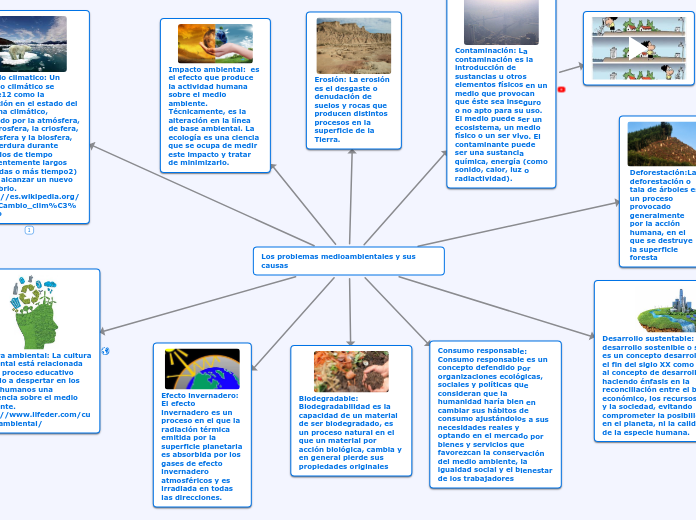 Los problemas medioambientales y sus causa...- Mind Map