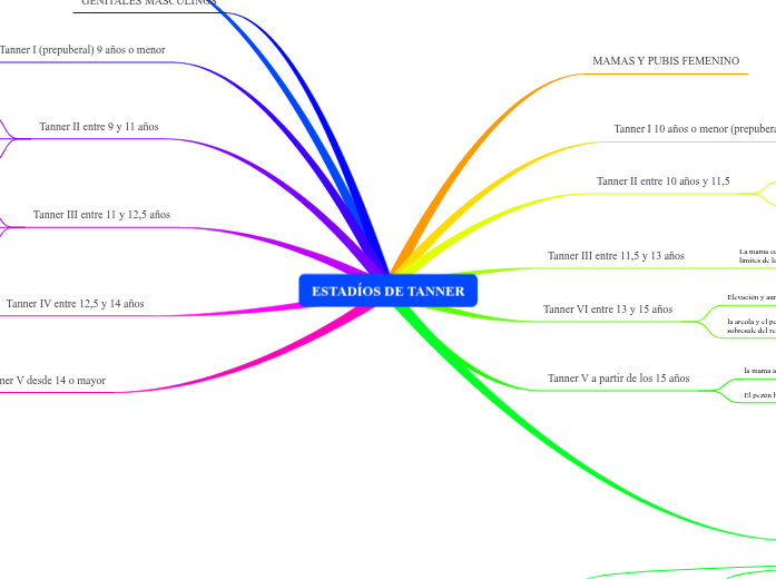 ESTADÍOS DE TANNER - Mind Map