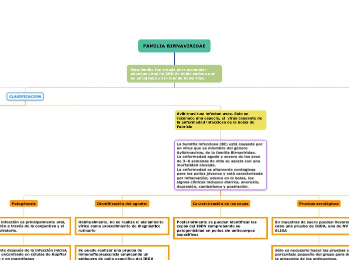 FAMILIA BIRNAVIRIDAE - Mind Map