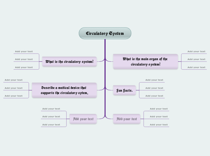 Circulatory System - Mind Map