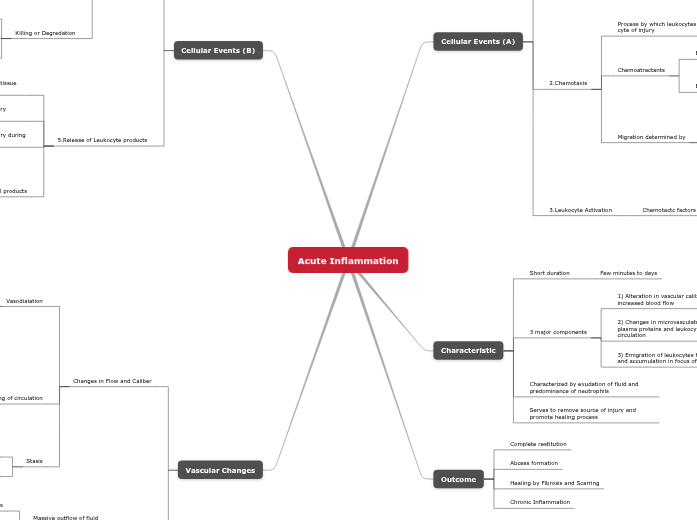 Acute Inflammation - Mind Map