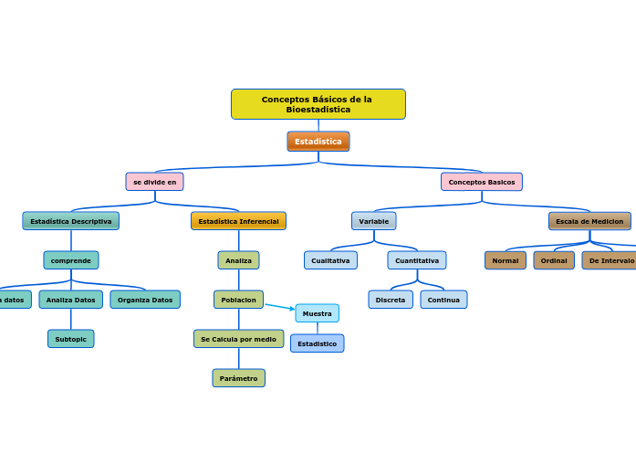 Conceptos Básicos de la Bioestadística - Mind Map
