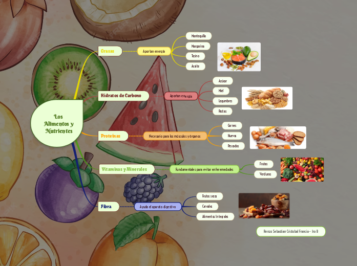 Los Alimentos y Nutrientes - Mind Map