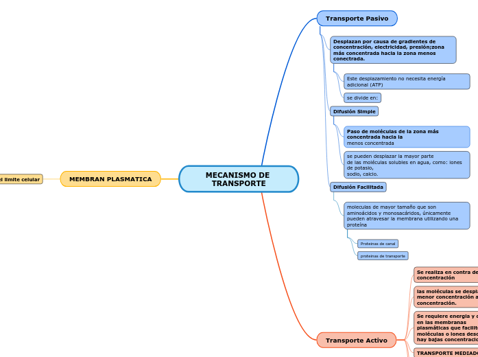 MECANISMO DE TRANSPORTE - Mind Map