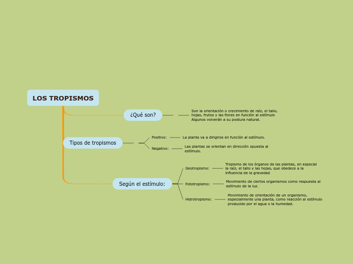 LOS TROPISMOS - Mind Map
