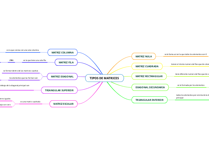 TIPOS DE MATRICES - Mind Map
