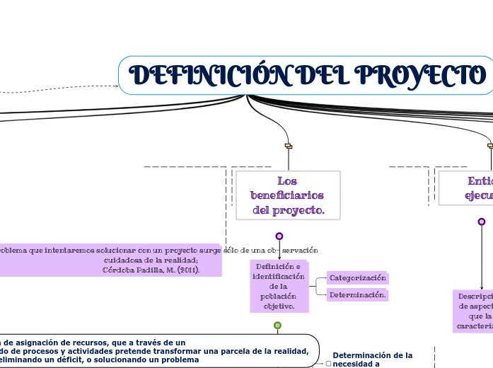 DEFINICIÓN DEL PROYECTO - Mind Map