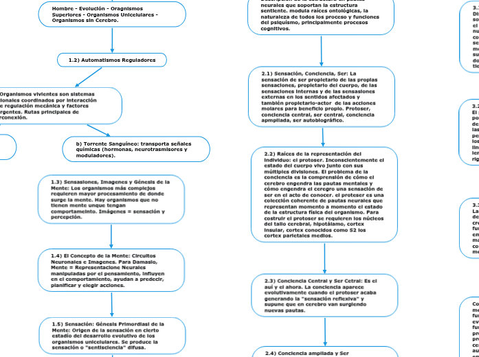 Teoria de la mente en Antonio R. Damasio P...- Mind Map