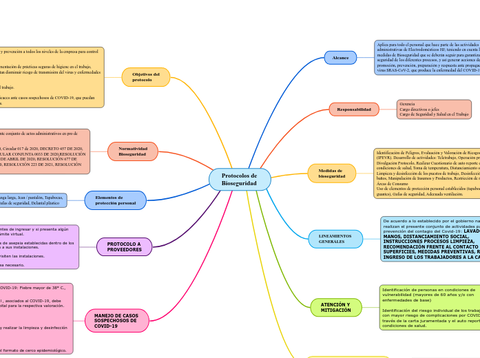Protocolos de Bioseguridad - Mind Map
