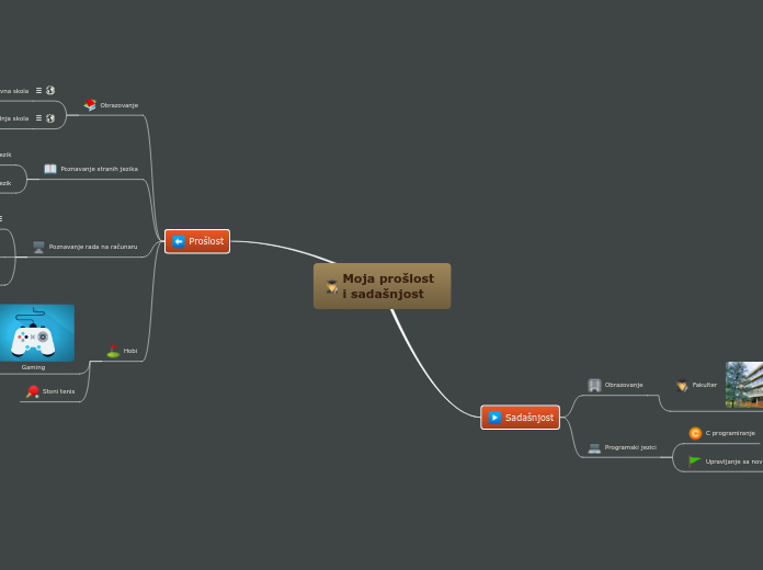 Moja prošlost i sadašnjost - Mind Map