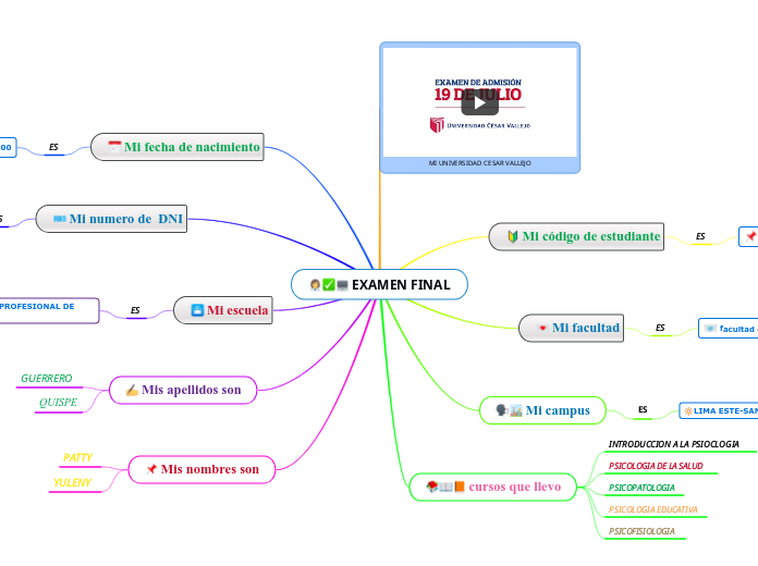 EXAMEN FINAL - Mind Map
