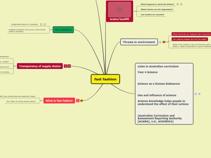 fast fashion - Mind Map