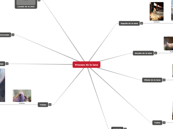 procesode la lana - Mind Map