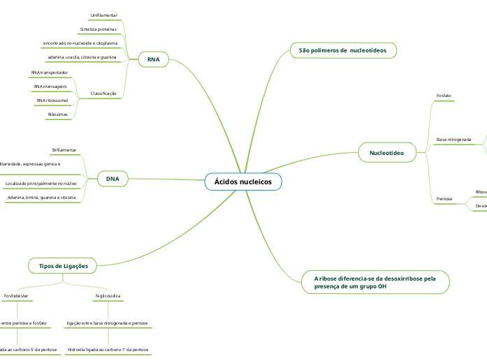 Ácidos nucleicos - Mind Map