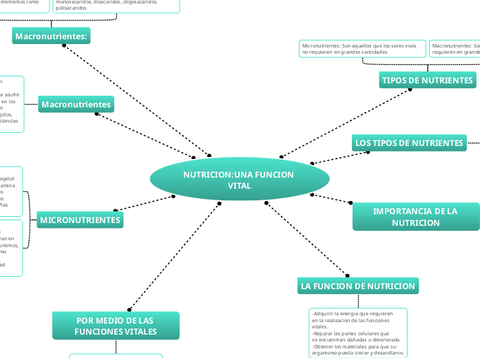 NUTRICION:UNA FUNCION VITAL - Mind Map