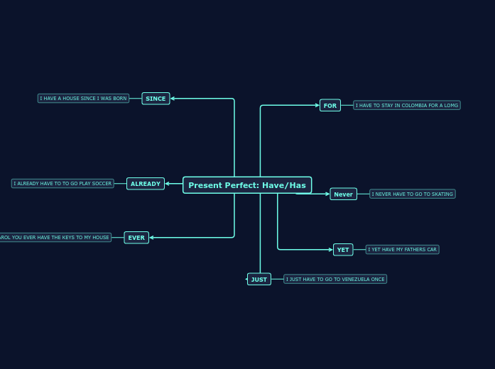 Present Perfect: Have/Has - Mind Map