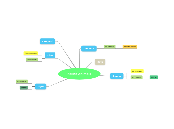 Feline Animals - Mind Map