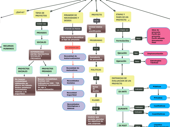 INTRODUCCION DE PROYECTOS | Mapa mental Mindomo