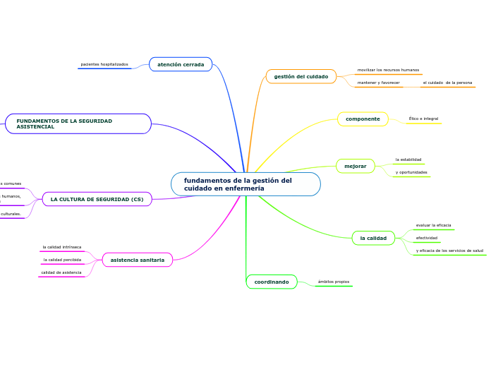 fundamentos de la gestión del cuidado en e...- Mind Map