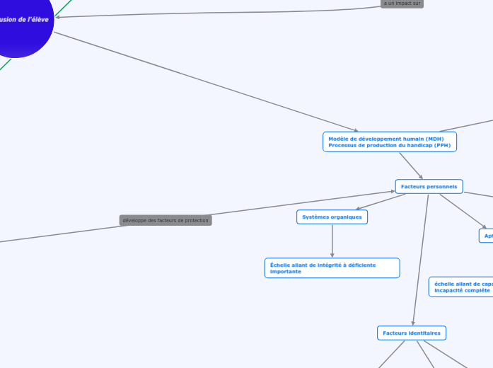 L'inclusion de l'élève - Mind Map