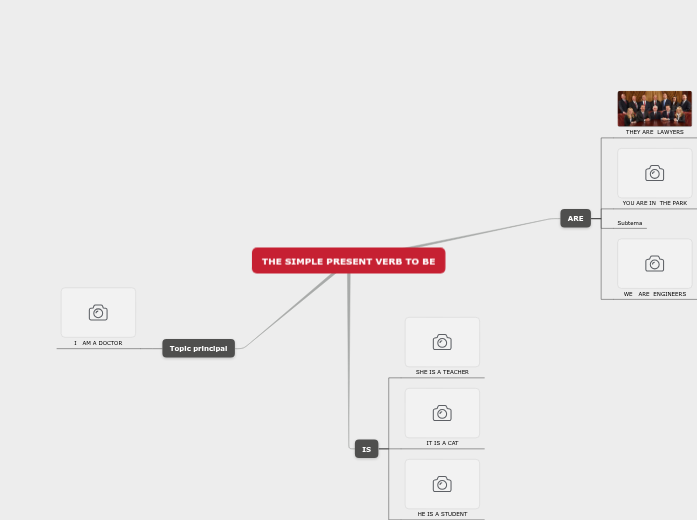 THE SIMPLE PRESENT VERB TO BE - Mind Map
