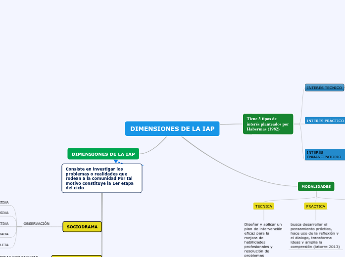 DIMENSIONES DE LA IAP - Mind Map