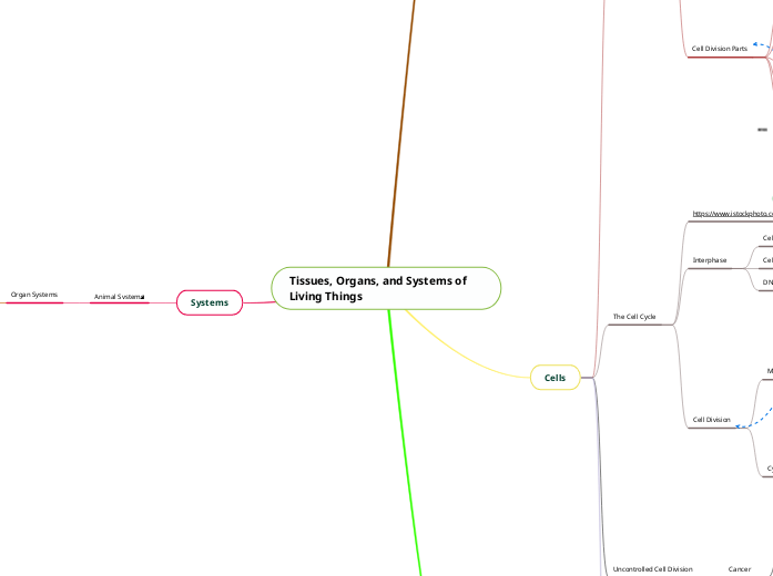 Tissues, Organs, and Systems of Living Th...- Mind Map