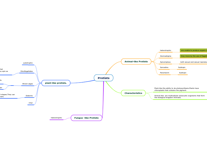 Kingdom Protista Concept Map