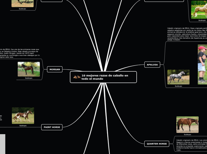 10 mejores razas de caballo en todo el mun...- Mind Map