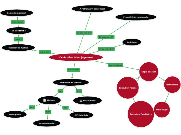 L’exécution D’un jugement - Mind Map